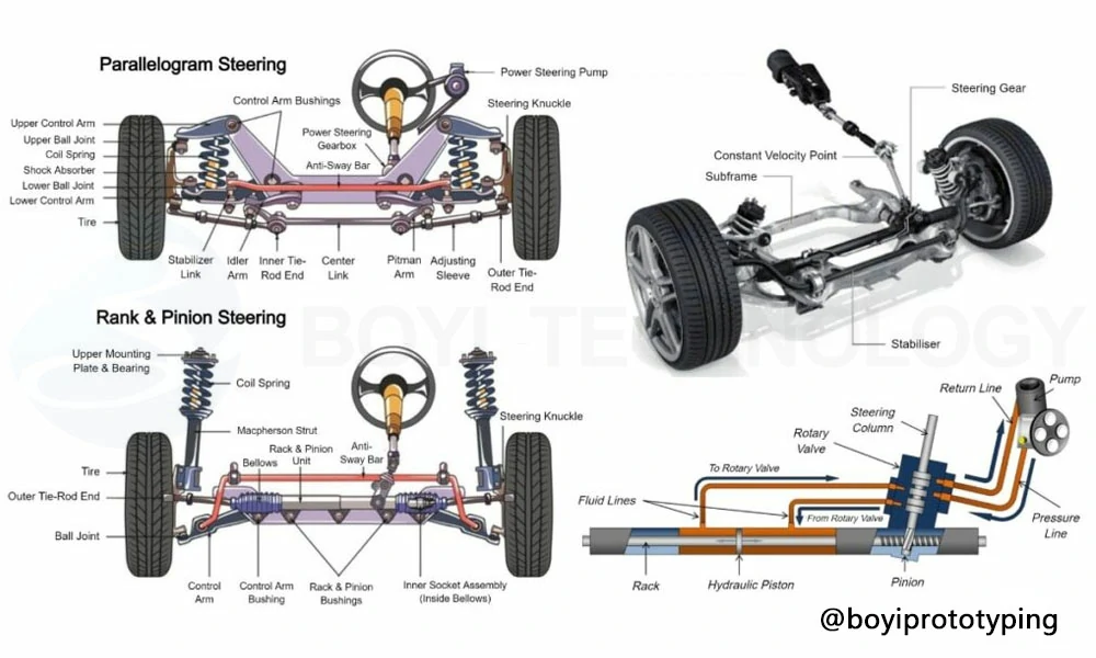 Car Steering Components: Principle and System Parts Types - BOYI